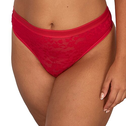 Click here for Curvy Couture No Show Lace High Cut Thong Panty -... prices