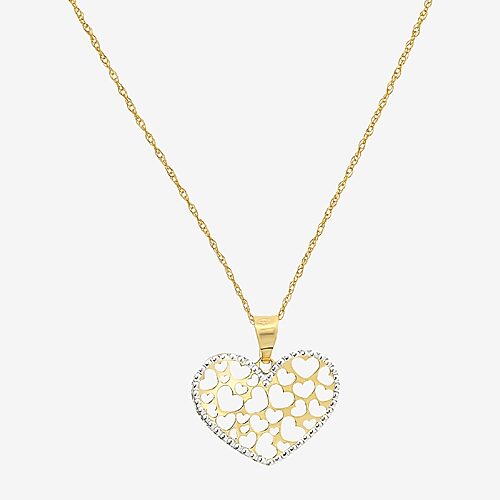 Click here for Made in Italy Womens 14K Two Tone Gold Heart 18 In... prices