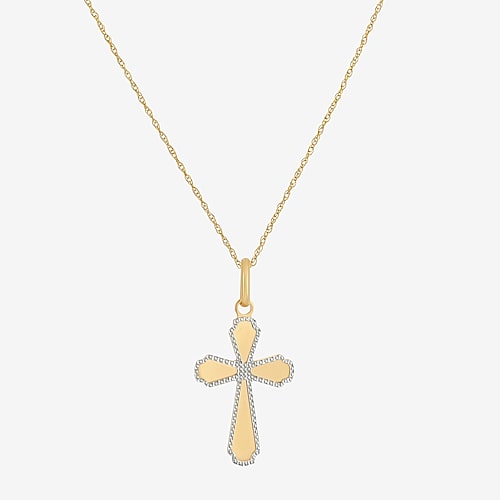 Click here for Made in Italy Womens 14K Two Tone Gold Cross 18 In... prices