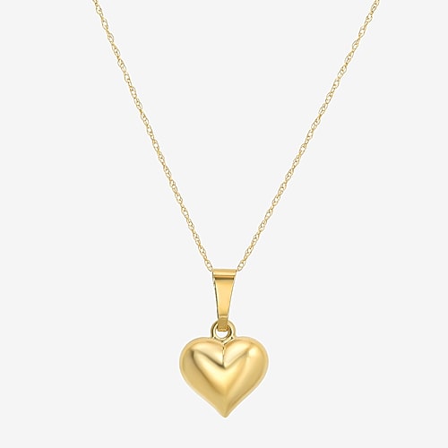 Click here for Girls 14K Gold Heart 13 Inch Pendant Necklace  One... prices