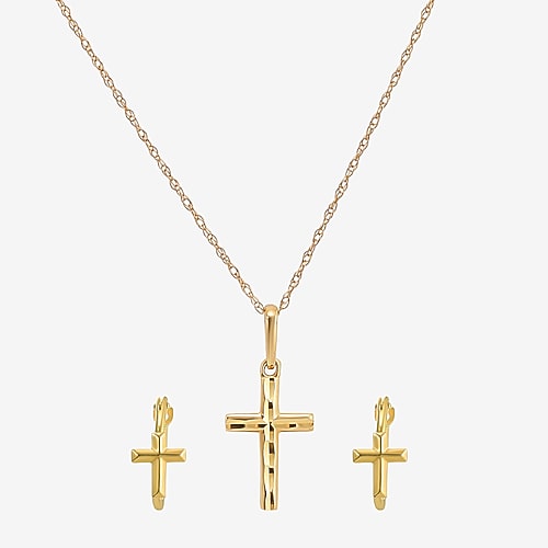 Click here for Girls 14K Gold Cross 2-pc. Jewelry Set  One Size prices