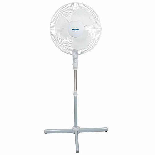 IMPRESS 16 White Oscillating 3-Speed Stand Fan (IM-716W)