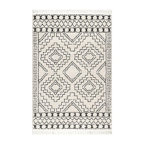 nuLoom Vasiliki Moroccan Tribal Tassel Area Rug  One Size  White