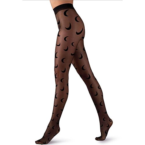 Click here for Lechery 1 Pair Moon Print Tights  Small-medium  Bl... prices