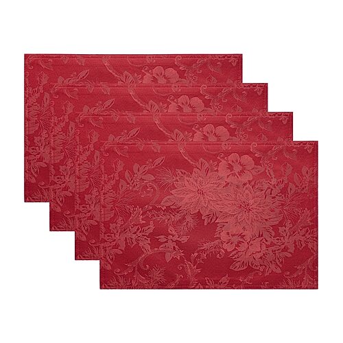 Click here for Elrene Poinsettia Elegance Jacquard Holiday Placem... prices