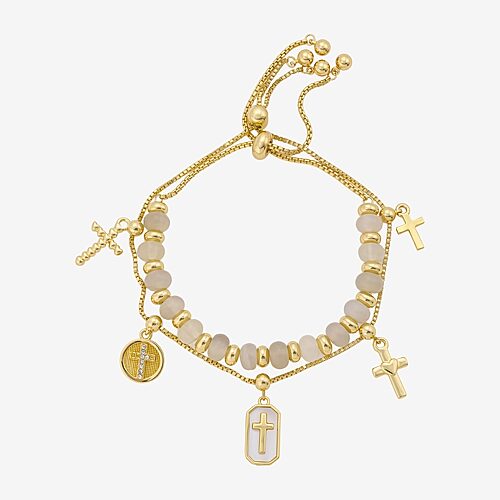 Click here for Footnotes Charm Beaded Womens White Moonstone 10K... prices