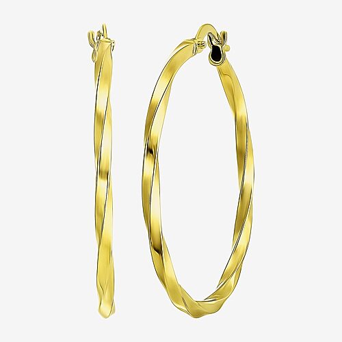 Click here for Made in Italy Womens 10K Gold 28mm Round Hoop Earr... prices