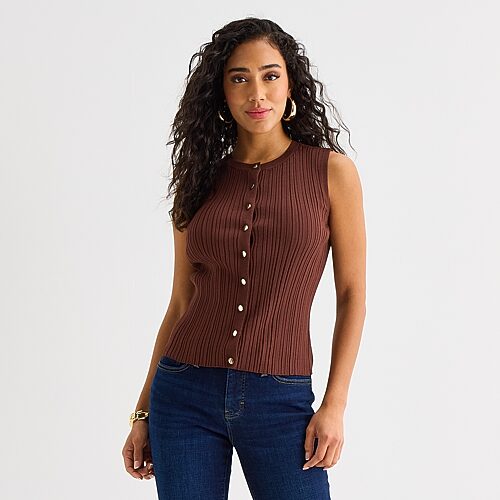Click here for Bold Elements Womens Crew Neck Button Open Front S... prices