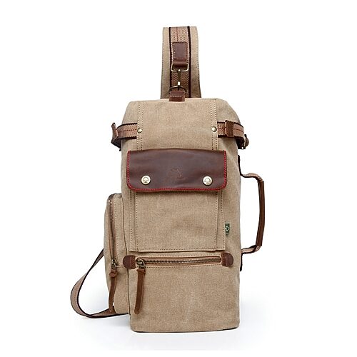 Click here for Tsd Brand Hill Side Canvas Sling Bag - Khaki prices