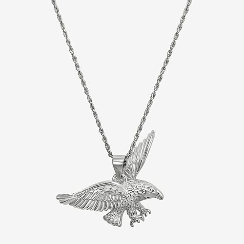 Click here for Eagle Mens Sterling Silver Cross 24 Inch Pendant N... prices
