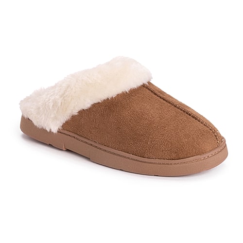 Click here for Muk Luks Womens Faux Suede Clog Slippers - Caramel prices