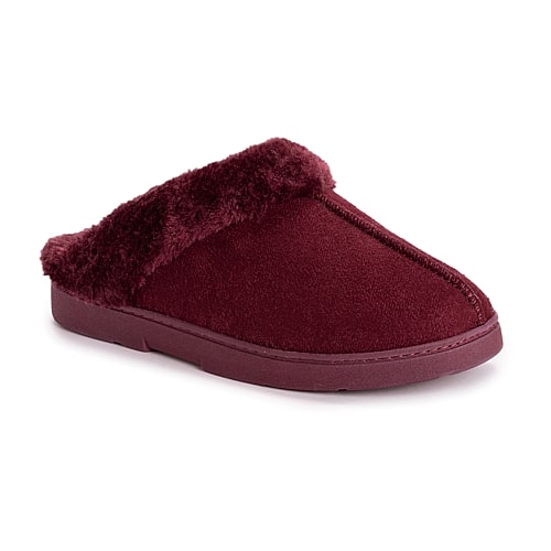 Click here for Muk Luks Womens Faux Suede Clog Slippers - Merlot prices