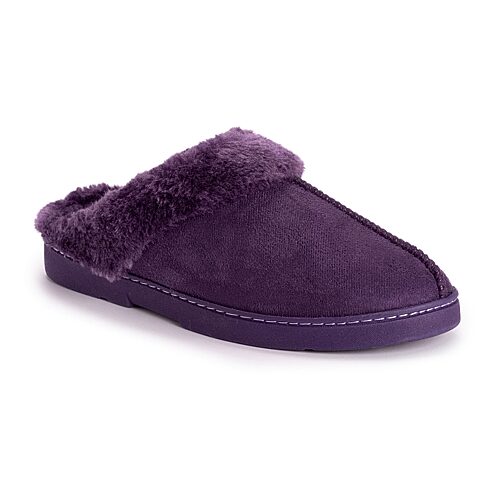 Click here for Muk Luks Womens Faux Suede Clog Slippers - Grape prices