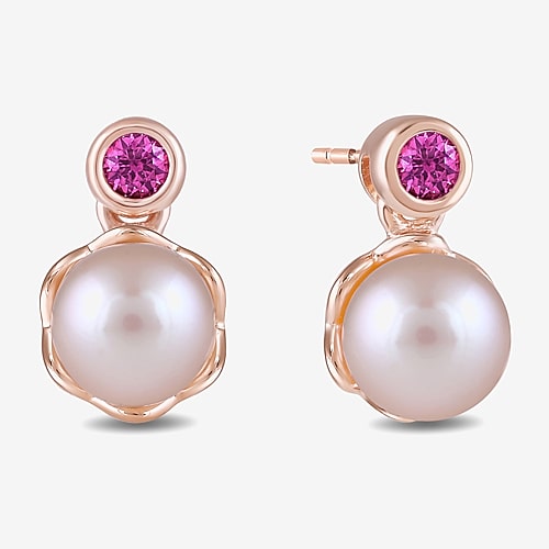 Click here for Womens Lab Created Pink Cultured Freshwater Pearl... prices