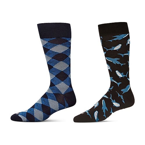 Click here for MeMoi Mens 2 Pair Crew Socks  10-13  Blue prices