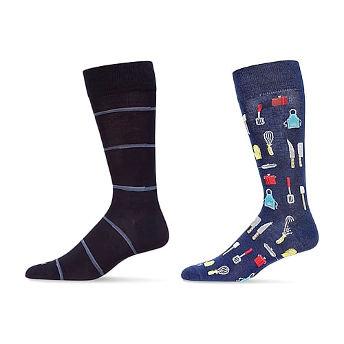 Click here for MeMoi Mens 2 Pair Crew Socks  10-13  Blue prices