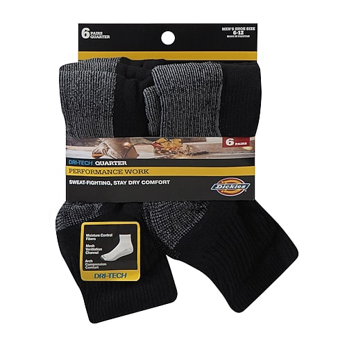 Click here for Dickies Dri-Tech Work Mens Multi-Pack 6 Pair Quart... prices