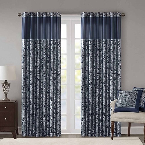 Click here for Madison Park Aubrey Jacquard Room Darkening Curtai... prices