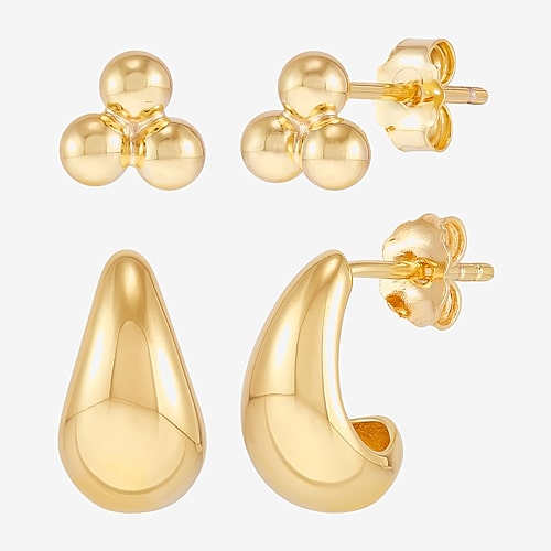 Click here for Silver Addiction Womens 14K Gold Over Silver 2 Pai... prices