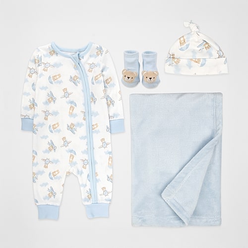 Click here for Baby Essentials Baby Boys 4-pc. Baby Clothing Set... prices
