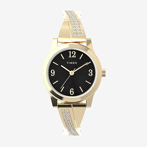 Click here for Womens Timex(R) Black Dial Crystal Accent Watch -... prices