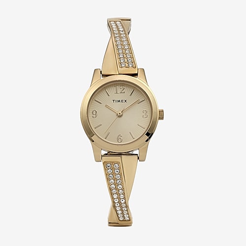 Click here for Womens Timex(R) Gold-Tone Semi-Bangle Watch - TW2Y... prices
