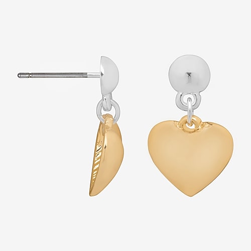 Click here for Bijoux Bar Delicates Two Tone Womens Heart Drop Ea... prices
