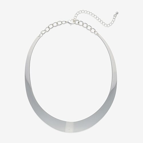 Click here for Bold Elements Silver Tone Womens Collar Necklace... prices