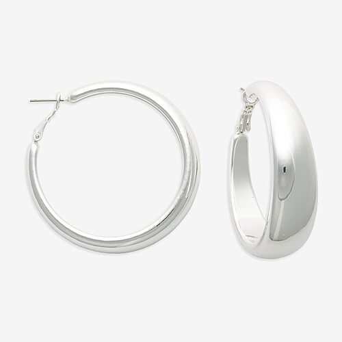 Click here for Bold Elements Silver Tone Womens 53.1mm Hoop Earri... prices