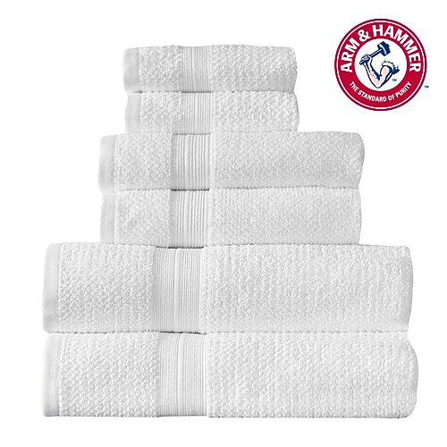 ARM & HAMMER Quick Dry Bath Towel Set  One Size  White