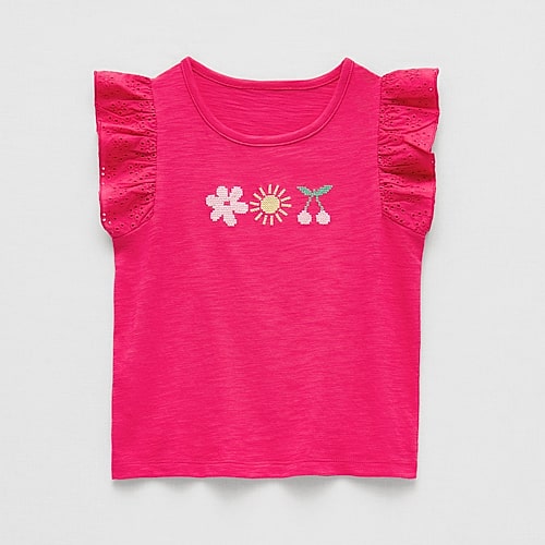 Click here for Okie Dokie Toddler & Little Girls Round Neck Sleev... prices