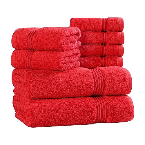 Superior Egyptian Cotton 8-Pc. Towel Set - Red