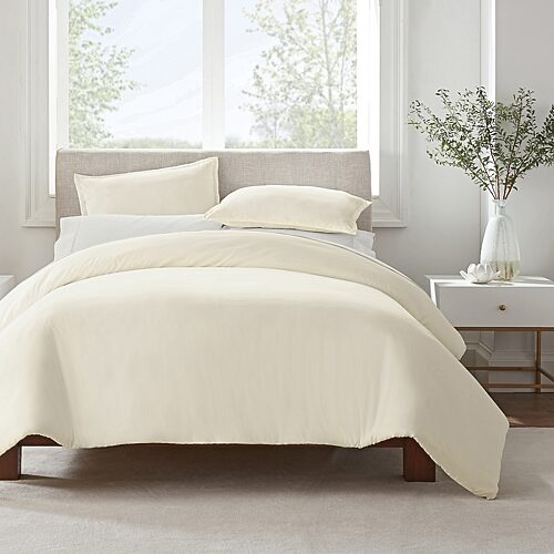 Click here for Serta Simply Clean Duvet Cover  One Size  Beige prices