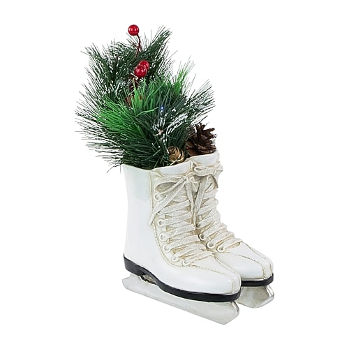 Click here for Northlight 12 Led White Skates With Floral Arrange... prices