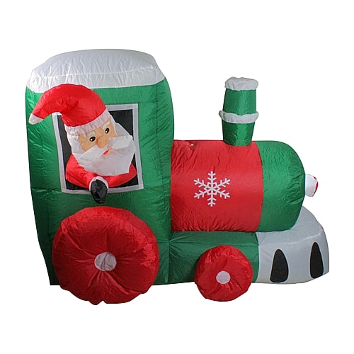 Click here for Northlight 4.5 Inflatable Santa On Locomotive Trai... prices