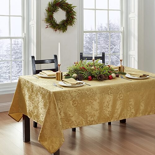 Click here for Elrene Poinsettia Elegance Jacquard Holiday Tablec... prices
