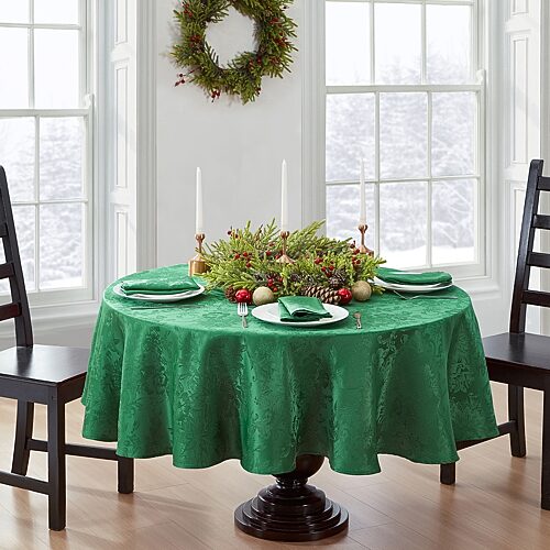 Click here for Elrene Poinsettia Elegance Jacquard Holiday Tablec... prices