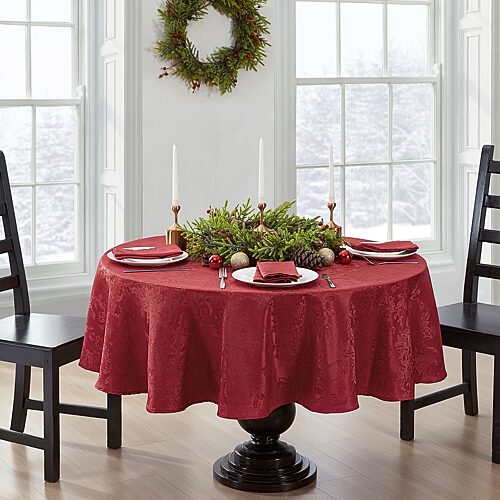 Click here for Elrene Poinsettia Elegance Jacquard Holiday Tablec... prices