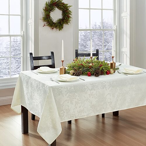Click here for Elrene Poinsettia Elegance Jacquard Holiday Tablec... prices