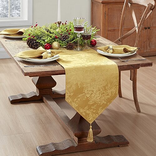 Click here for Elrene Poinsettia Elegance Jacquard Holiday Table... prices