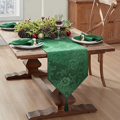 Click here for Elrene Poinsettia Elegance Jacquard Holiday Table... prices