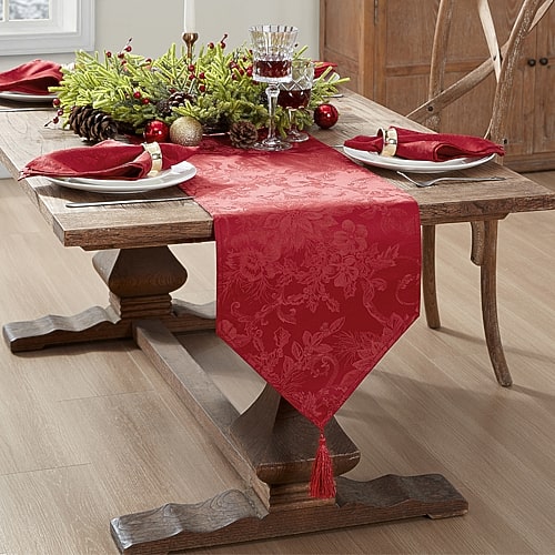 Click here for Elrene Poinsettia Elegance Jacquard Holiday Table... prices