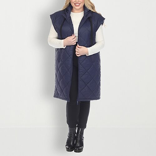 Click here for White Mark Plus Size Diamond Quilted Hooded Puffer... prices