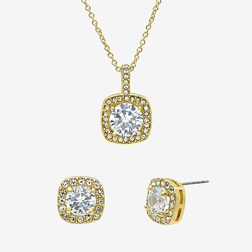 Click here for Sparkle Allure Womens Cubic Zirconia 14K Gold Over... prices
