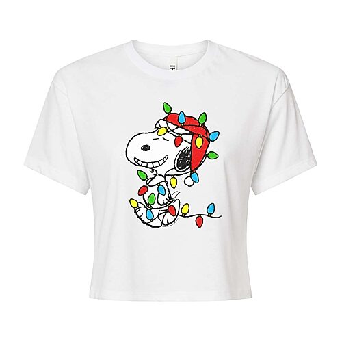Click here for Peanuts Snoopy Light Tee Womens Crew Neck Short Sl... prices