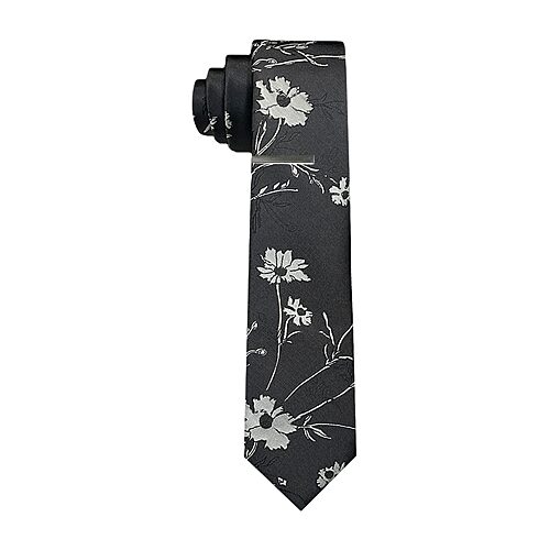 Click here for J. Ferrar Floral Tie  One Size  Black prices