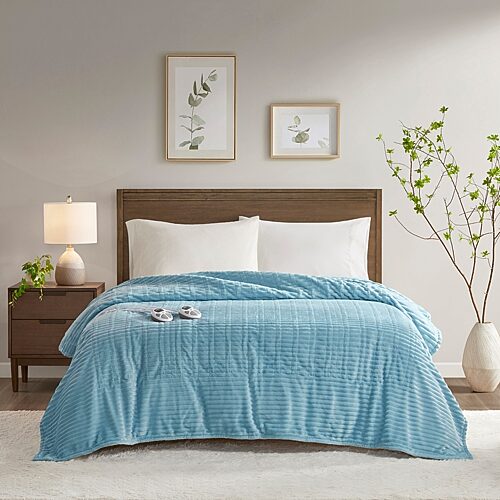Click here for Serta Corded Plush Heated Blanket  One Size  Blue prices