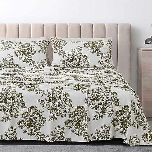 Click here for Linery Cotton Printed Flannel Sheet Set  One Size... prices