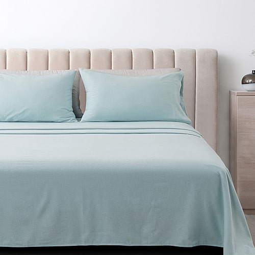 Click here for Linery Cotton Solid Flannel Sheet Set  One Size  B... prices