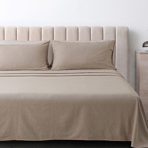 Click here for Linery Heathered Solid Flannel Sheet Set  One Size... prices